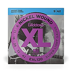 D'Addario Super Light Nickel Wound Electric Guitar Strings 9-42 2 Pack