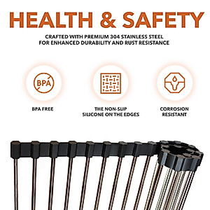 Roll Up Dish Drying Rack 21" x 16" - Over The Sink for Kitchen Counter, Foldable SUS304 Stainless Steel Dish Drying Rack for Cups, Utensils, Fruits, Vegetables