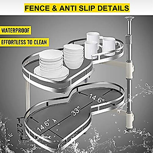 VEVOR Swing Left Blind Corner Cabinet Pull Out for 36 inch Cabinet, 2 Tier Tray Kitchen Soft Close Cloud Organizer Right Handed Open