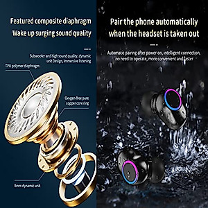 Fenpos Mini Portable Pocket Wireless Earbuds, CVC8.0 Noise Cancel Bluetooth 5.2 Headphones with Hi-Fi Stereo Audio, Touch Control Bluetooth Headphones, Waterproof Sport Earphones (300mAh Black-Silver)