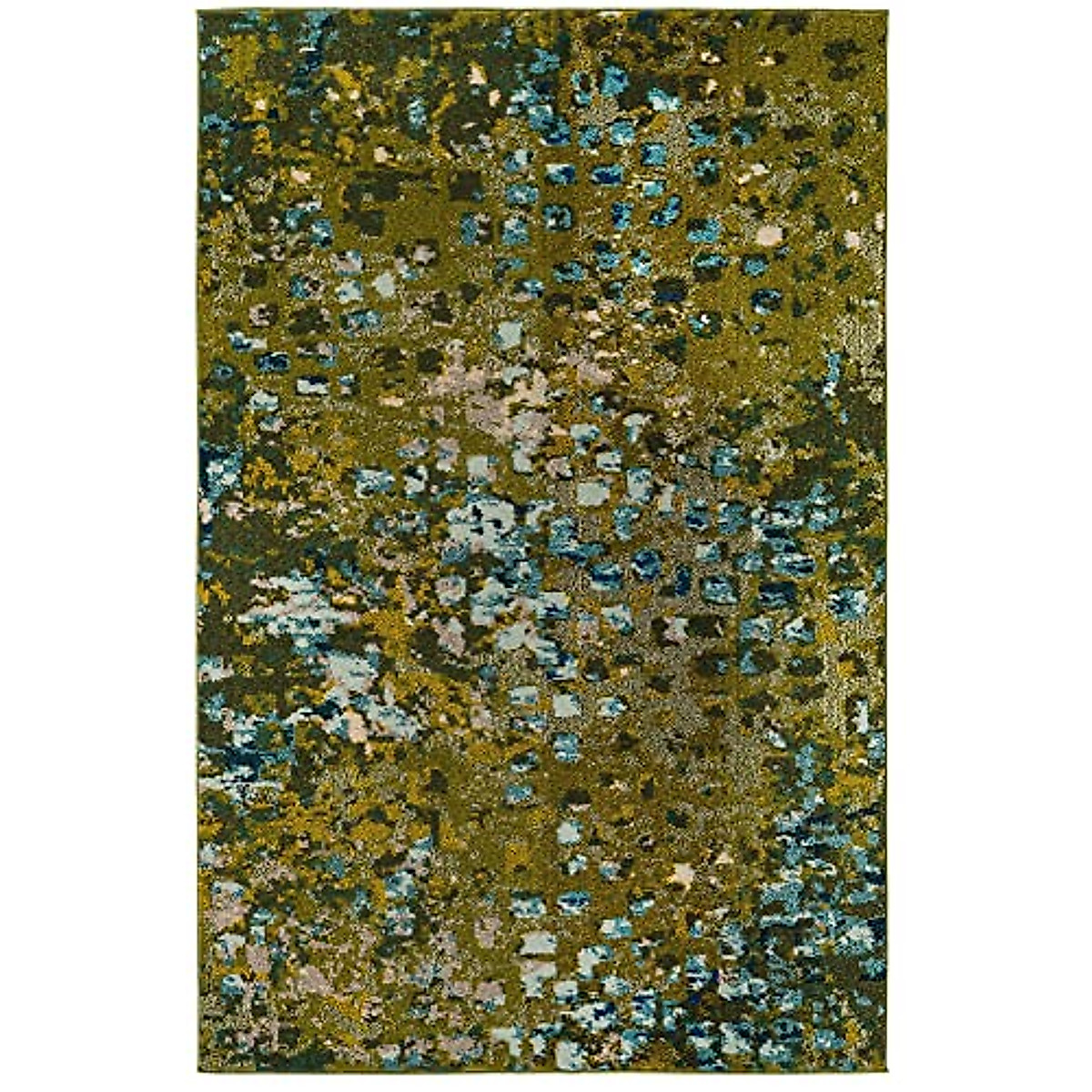 Unique Loom Jardin Collection Colorful, Vibrant, Abstract, Modern Area Rug, 5 x 8 ft, Green/Olive