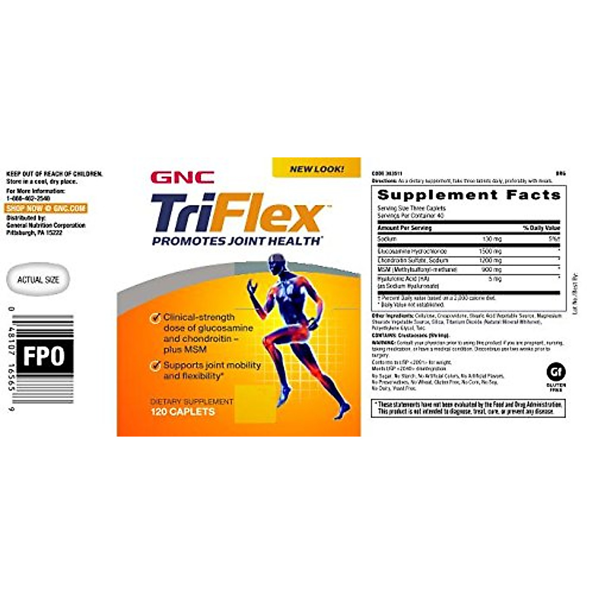 GNC TriFlex |Targeted Joint, Bone & Cartilage Health Supplement with Glucosamine Chondroitin & MSM |Support Mobility & Flexibility | 120 Caplets