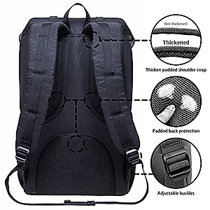 KAUKKO Laptop Travel Backpack, Outdoor Rucksack Fits 15.6 Inch Laptop(18-Black)