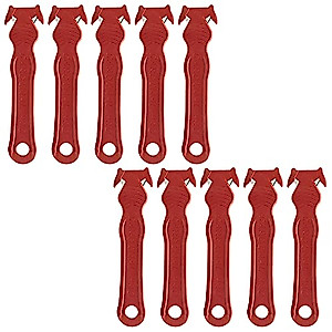 Cardinal Pro Safety Box Cutter Safety Package Opener Safety Box Opener Cut Cardboard Plastic Banding Film Bags Clamshell Cutter Box Cutter with Guard Safety Cutter - Disposable Recyclable (10, Red)