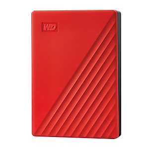 WD Portable Hard Drive, 5TB USB3.0, Red, My Passport Encryption, Password Protection, External Hard Disk / WDBPKJ0050BRD-WESN