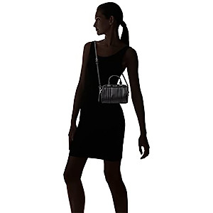 Calvin Klein Blake Top Zip Mini Satchel Crossbody, Black/Silver,One Size