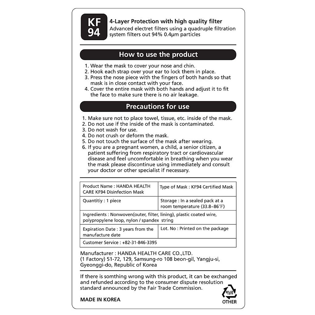 KF94 Disposable Face Safety Mask, Gray 10 Masks, Eco-Friendly Packaging - 5 Masks in 1 Pack, Breathable Mask for Adults – Good Manner