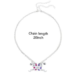 Saalort Best Friends Necklace for 2 Magnetic Split Heart Necklaces Set Friendship Gifts BFF Matching Pendant (Cat)