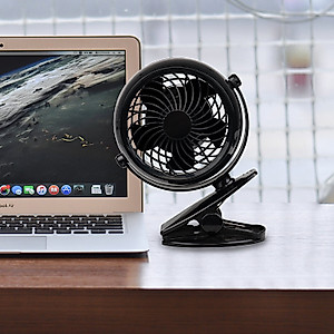 10000mAh Rechargeable Clip On Fan for Bed, Portable Fan, 8 Inch Battery Operated Fan for Stroller, Treadmill(Up to 24H of Use),4-Speed Fast Cooling Outdoor Fan, USB Fan for Bedroom, Office, Camping