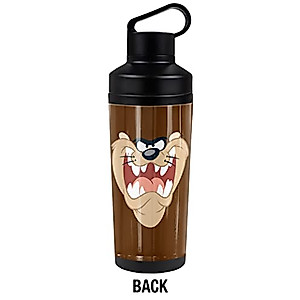 Looney Tunes OFFICIAL Taz Face 18 oz Insulated Water Bottle, Leak Resistant, Vacuum Insulated Stainless Steel with 2-in-1 Loop Cap