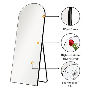 MIRUO Full Length Mirror, 59" x 20", Standing Hanging or Leaning Against Wall Floor Mirrors Body Dressing Wall-Mounted for Living Room, Bedroom with Aluminum Alloy Thin Frame, Silver.