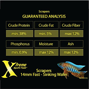 Xtreme Aquatic Fish Food - Nutritionally Balanced Professional Formula - Balanced Amino Acid Profile and No Hormones - Made in USA – Sinking Fish Food Bottom Feeder and Catfish Pellets (2 oz)