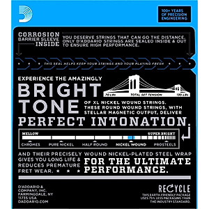 D'Addario EXL120 Nickel Super Light Electric Guitar Strings Two-Pack