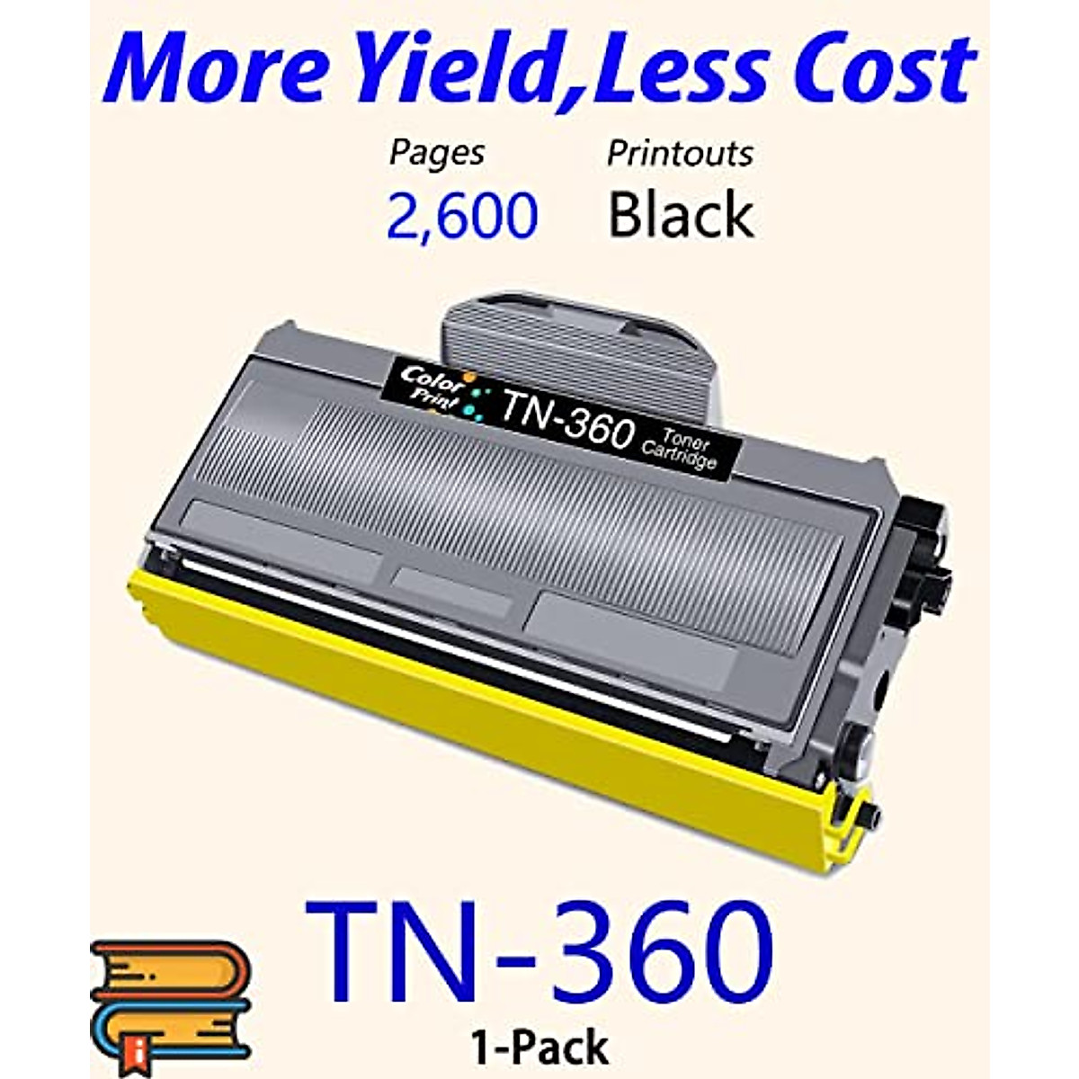 (1-Pack, Black) Compatible TN360 TN-360 Toner Cartridge TN-330 Used for Brother DCP-7030 DCP-7040 DCP-7045N HL-2140 HL-2150N HL-2170W MFC-7440N MFC-7840W Laser Printer, by ColorPrint