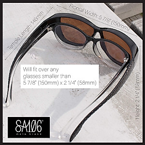 SA106 Polarized 55mm Fit Over OTG Butterfly Rhinestone Diva Sunglasses Shiny Black