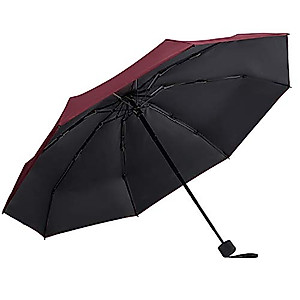 Goothdurs Mini Travel Compact Windproof Umbrella - Small Folding Lightweight Sun & Rain Umbrellas with 95% UV Protection for Women Men