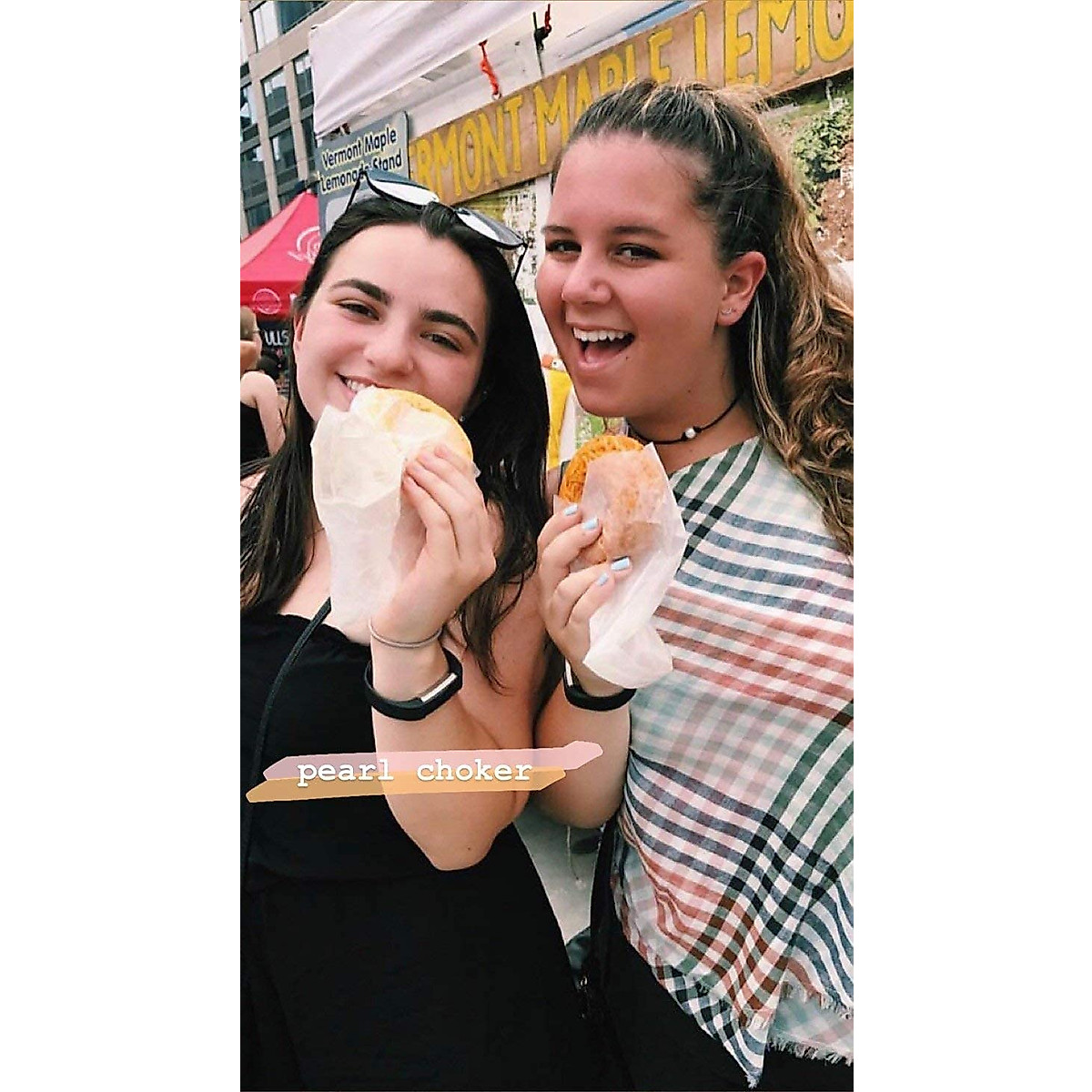 Single Cultured Freshwater Pearl Necklace Choker for Women Genuine Leather Jewelry Handmade 15'' Black