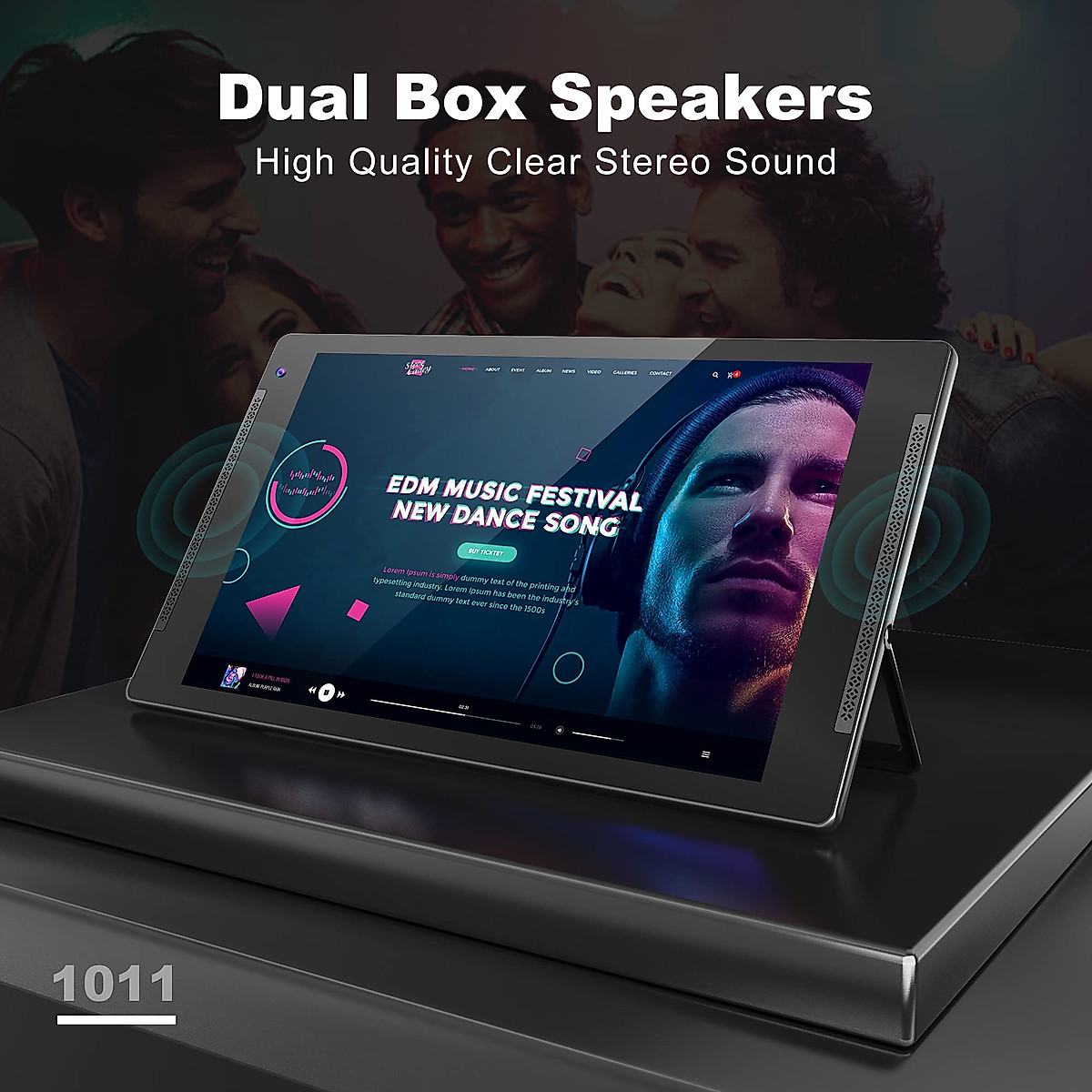 Android Tablet, 10 Inch Tablet with Stand/Glass Housing, 12GB RAM 128GB ROM with 512GB Expand Tablets, WiFi6, IPS + Touch Screen, 6000mAh Battery, Bluetooth5.0, Wireless Keyboard (Blue)