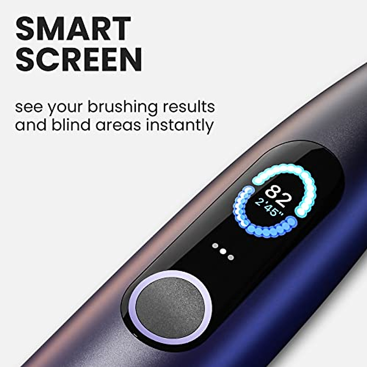 Oclean X Pro Electric Toothbrush 84,000 Movements/min Deep Cleaning with LCD Touch Screen, 2H Fast Charge Lasts 30 Days, 3 Modes 32 Intensities, Sonic Toothbrush Smart Timer- Black Purple