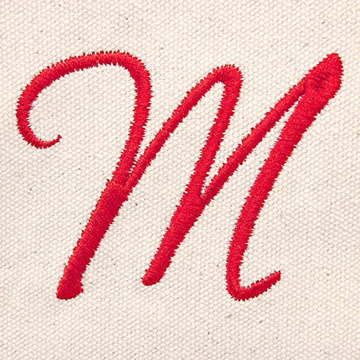 DALIX Monogram Bag Personalized Totes For Women Open Top Red Initial M