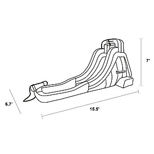 Sportspower My First Inflatable Water Slide - Heavy-Duty Outdoor Slide with Water Cannon and Splash Pool - Air Blower Included, 186" L x 80.4" W x 84" H