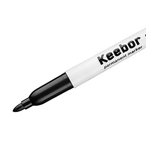 Keebor Advanced Permanent Markers Fine Tip, 60 Pack Black Permanent Marker Set, Waterproof - Quick Drying, Office Supplies