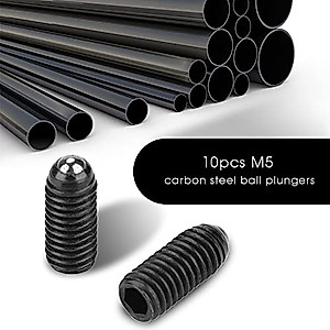 10Pcs M5 Screw Thread Hex Socket Ball Plunger Spring Plunger Carbon Steel Spring Plungers Set (M5*12(10PCS))