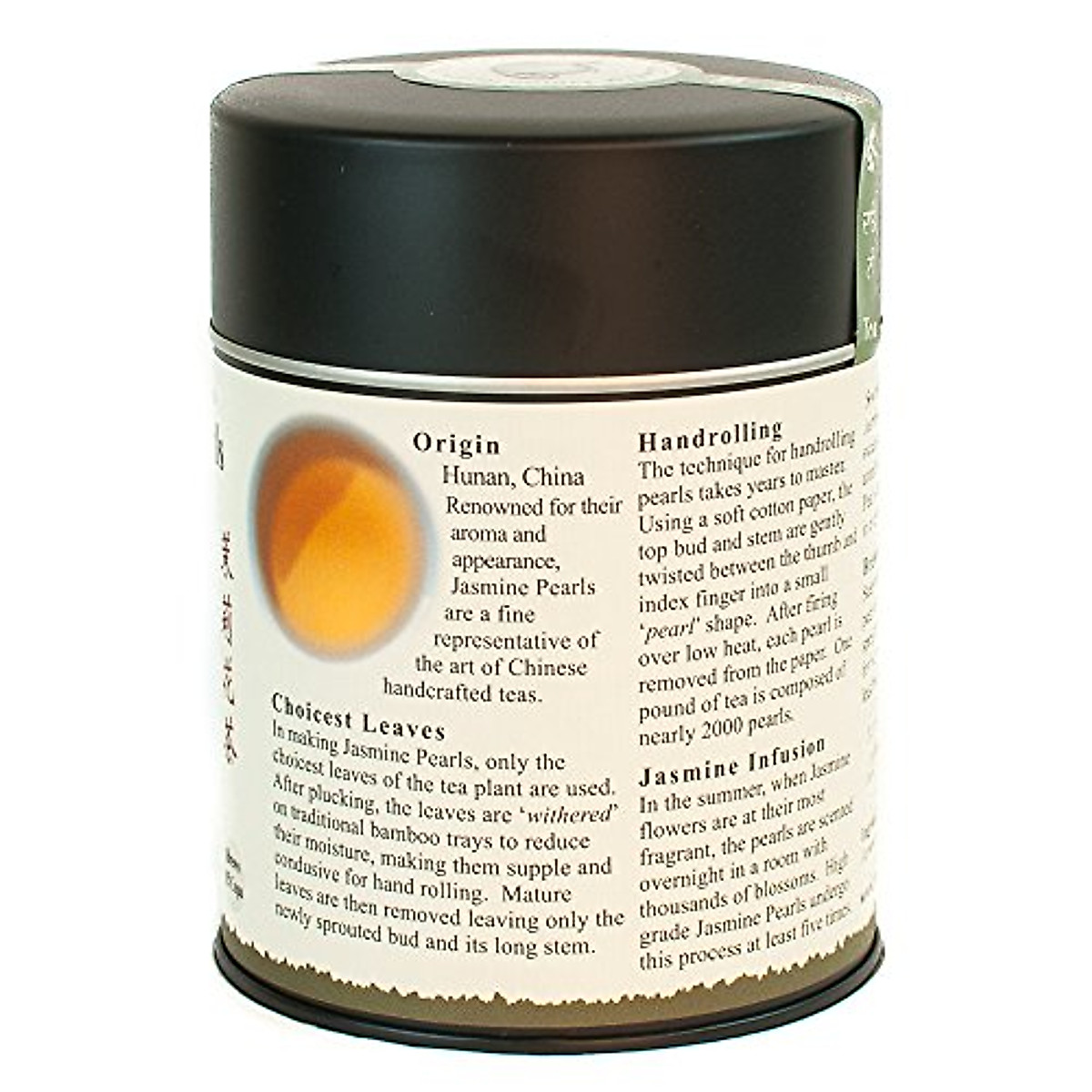 The Tao of Tea, Handrolled Jasmine Pearls Green Tea, Loose Leaf, 3 Ounce Tin