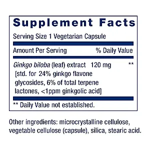 Life Extension Ginkgo Biloba Certified Extract™, 120 mg, helps maintain memory & cognition, gluten-free, non-GMO, vegetarian, 365 capsules