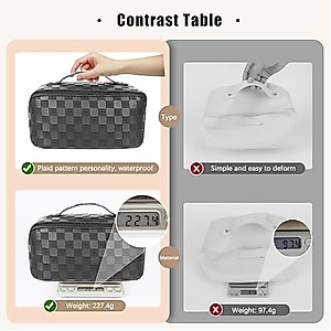 Ineowelly Makeup Bag, Large Capacity Travel Cosmetic Bag, Extra Large Makeup Bag,Portable Travel Makeup Bag Cosmetic Bag PU Makeup Organizer Bag Toiletry Bag for Women Girls,Black