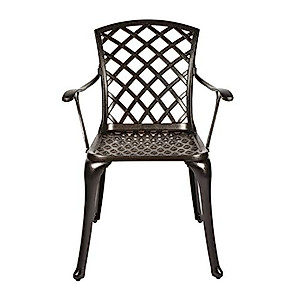 TITIMO Outdoor Bistro Dining Chair Set Cast Aluminum Dining Chairs for Patio Furniture Garden Deck with Lattice-Weave Design, Set of 2,Home Living Room (Lattice Design-high Back)