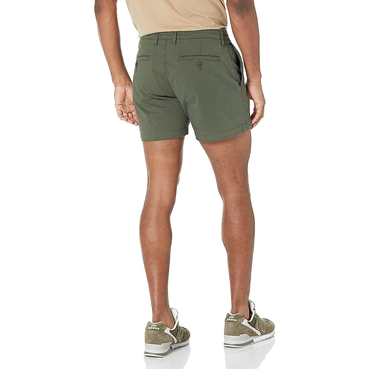Amazon Essentials Men's Slim-Fit 5" Flat-Front Comfort Stretch Chino Short (Previously Goodthreads), Dark Green, 32