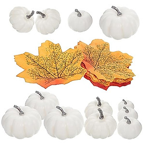 ORFOFE 1 Set Artificial Pumpkin Fake Pumpkin Ornament Fall Decorations Fall Autumn Pumpkin Simulation Pumpkin DIY White Pumpkin Halloween Home Decor Pumpkin Decor Wreath Desktop Foam