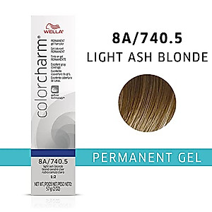 WELLA colorcharm Permanent Gel Hair Color for Gray Coverage, 8A Light Ash Blonde, 2 oz