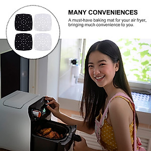 Hemoton 8 Pcs Air Fryer Pad Airfryer Air Fryers Round Steamer Liner Perforated Baking Pad Air Fryer Parchment Oven Steamer Patch Mat for Air Fryer Non-stick Mat Tray