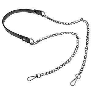 Purse Chain Strap, Slim Black Leather Wrist Strap Replacement for Handbag Shoulder Cross Body Bag - 47 Inch