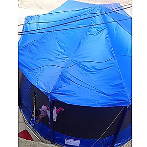 Trampoline Canopy 6/8/10/12/13/14/15/16FT Trampoline Sun Shade Cover Outdoor Fitness Backyard Trampoline Tent Accessories, 15FT 5 Legs 10 Pillars