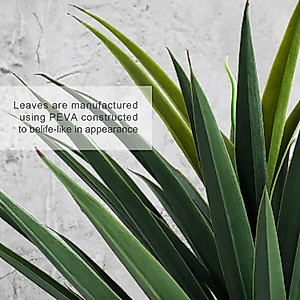 Worth Garden Artificial Yucca Tree 3ft,Tropical Yucana Plant,Realistic Tropical Dracaena Artificial Tree Faux Silk Plant Fake Potted Plant,Indoor Outdoor Décor,Black Pot & 20g Dry Greenmoss Included