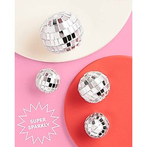 xo, Fetti Disco Ball Cake Topper - 4 Pieces | Birthday Supplies, Bday Cake Decoration, Last Disco Bachelorette Party