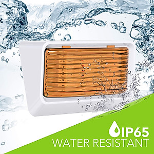 Leisure LED RV Exterior Porch Utility Light - 12v 280 Lumen Lighting Fixture. Replacement Lighting for RVs, Trailers, Campers, 5th Wheels. White Base, Clear and Amber Lens Included (White, 1-Pack)