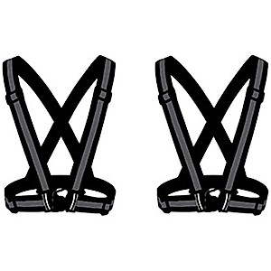 FEimaX Reflective Vest 2 Pack with High Visibility Adjustable Straps for Running, Jogging, Cycling, Hiking, Multicolor
