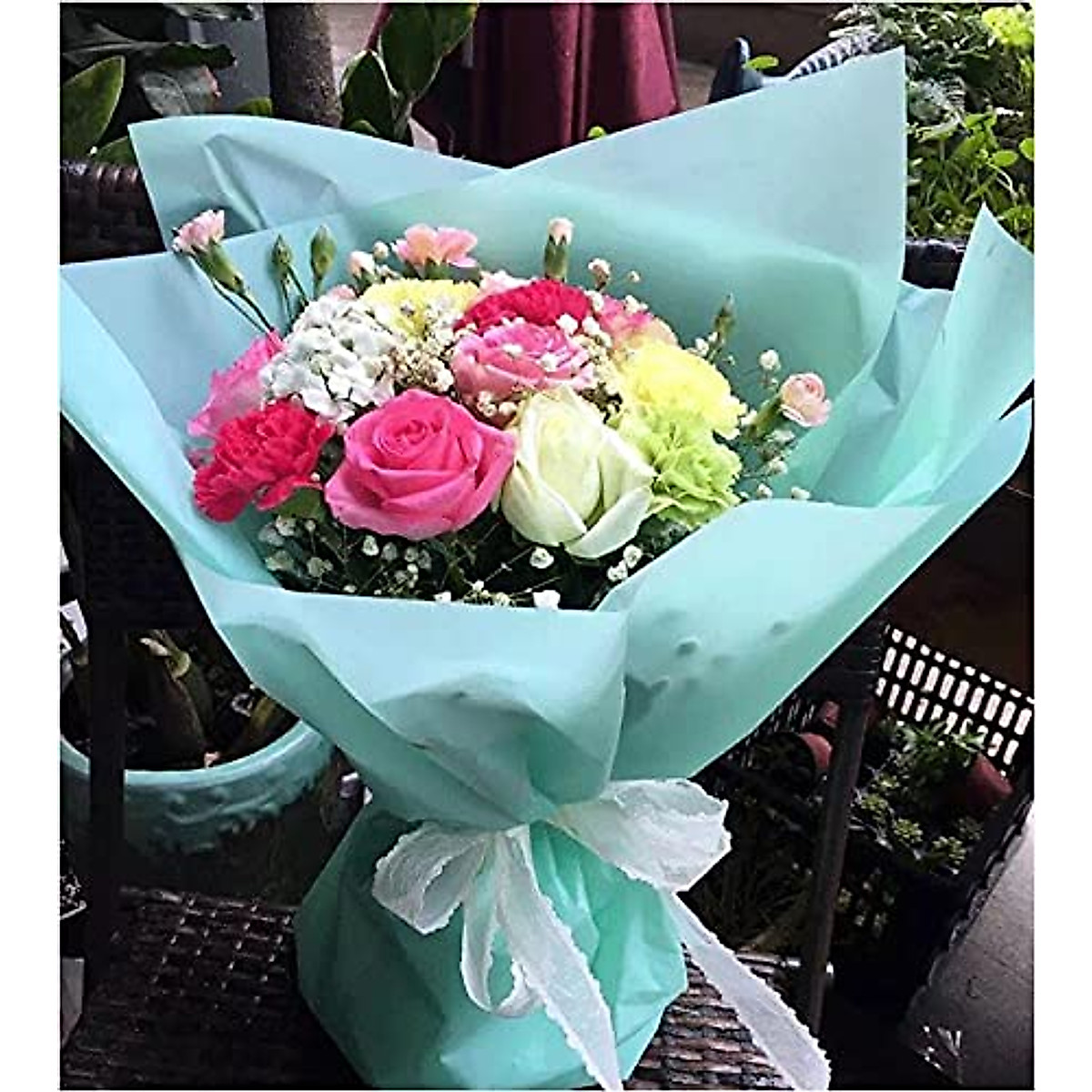 JOSON 30 sheets/6 colors Flower wrapping paper Korean solid color translucent flower shop floral gift bouquet flower wrapping paper Matte paper