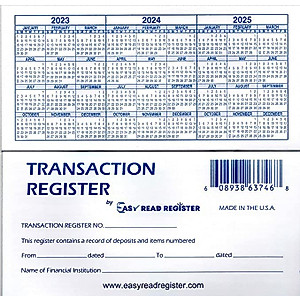 12 Check registers for Personal Checkbook - Checkbook Ledger Transaction Registers Log for Personal or Business Bank Checking Account, Saving Account, Deposit, Credit Card, and Large Booklet