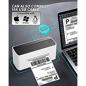 Phomemo Bluetooth Label Printer for Small Business with Thermal Direct Shipping Label (Pack of 500 4x6 Labels)