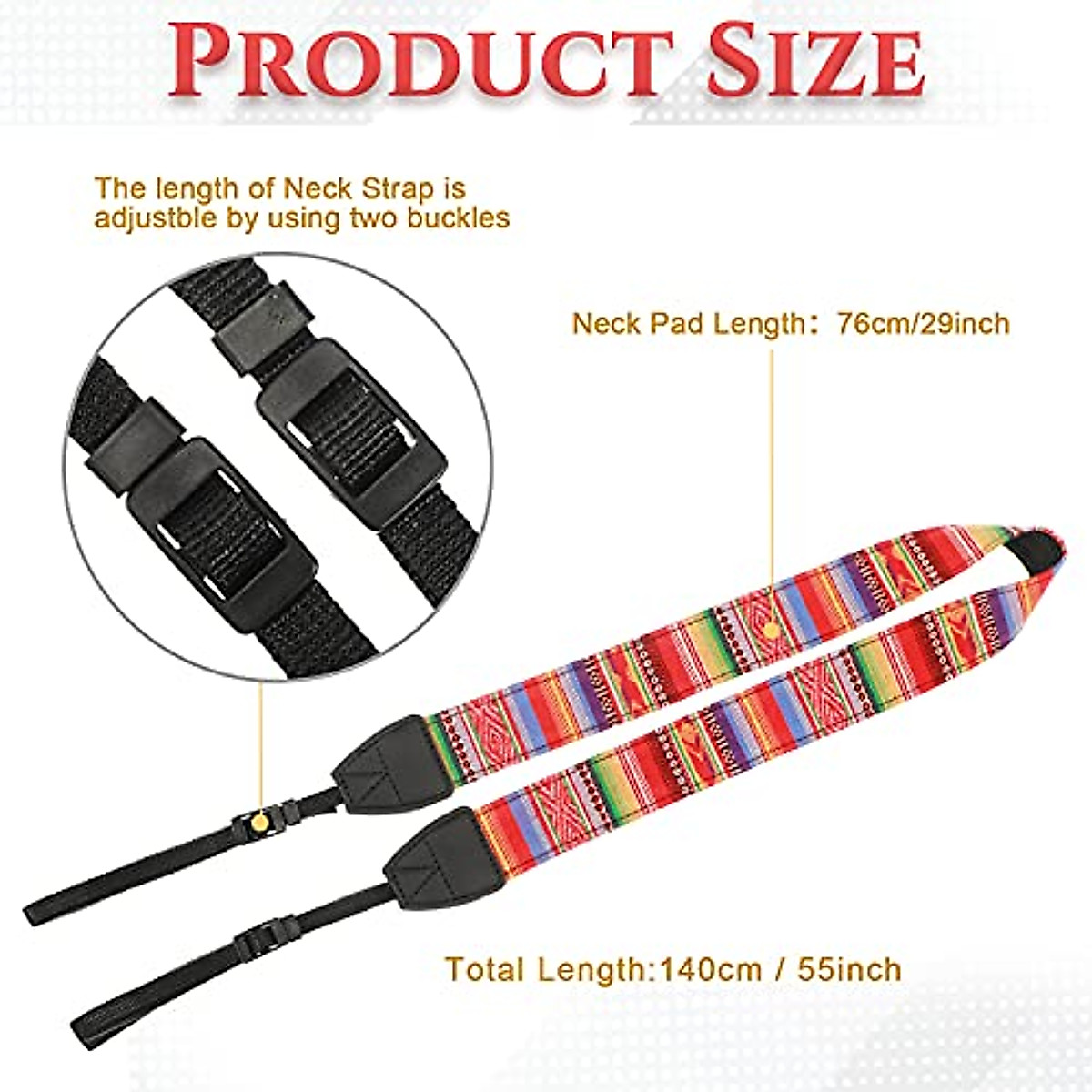 Saintrygo 4 Pieces Woven Vintage Camera Strap for All DSLR SLR Camera Universal Neck Shoulder Strap for Men Women Photographers, 4 Styles