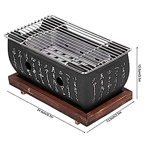 Barbecue Grill, Aluminium Alloy Japanese Style BBQ Grill Portable Camping Grill Stove Independent Charcoal Plate Easy to Clean Barbecue Charcoal Grill for Outdoor Camping Hiking Picnics
