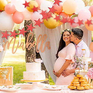 50pcs Glitter Star Cutouts, 6inch Twinkle Star Glitter Paper Confetti Star Shape Paper Cut Outs for Bulletin Board Classroom Wall Party Supplies (Red)