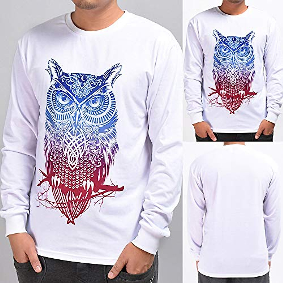 Sweatshirt for Men Thenlian Men's Autumn Casual 3D Print Hip Hop Long Sleeve Pullover Sweatshirt Top Blouse(White, L)