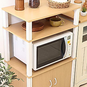 Fuji Boeki 99906 Multi Wagon, Kitchen Wagon, Width 23.5 inches (59.7 cm), Natural, White, Easy Assembly, Comes with Casters