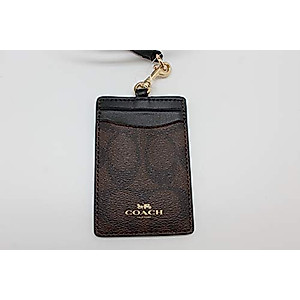 Coach Signature PVC Lanyard ID Badge Card Holder (Brown/Black)